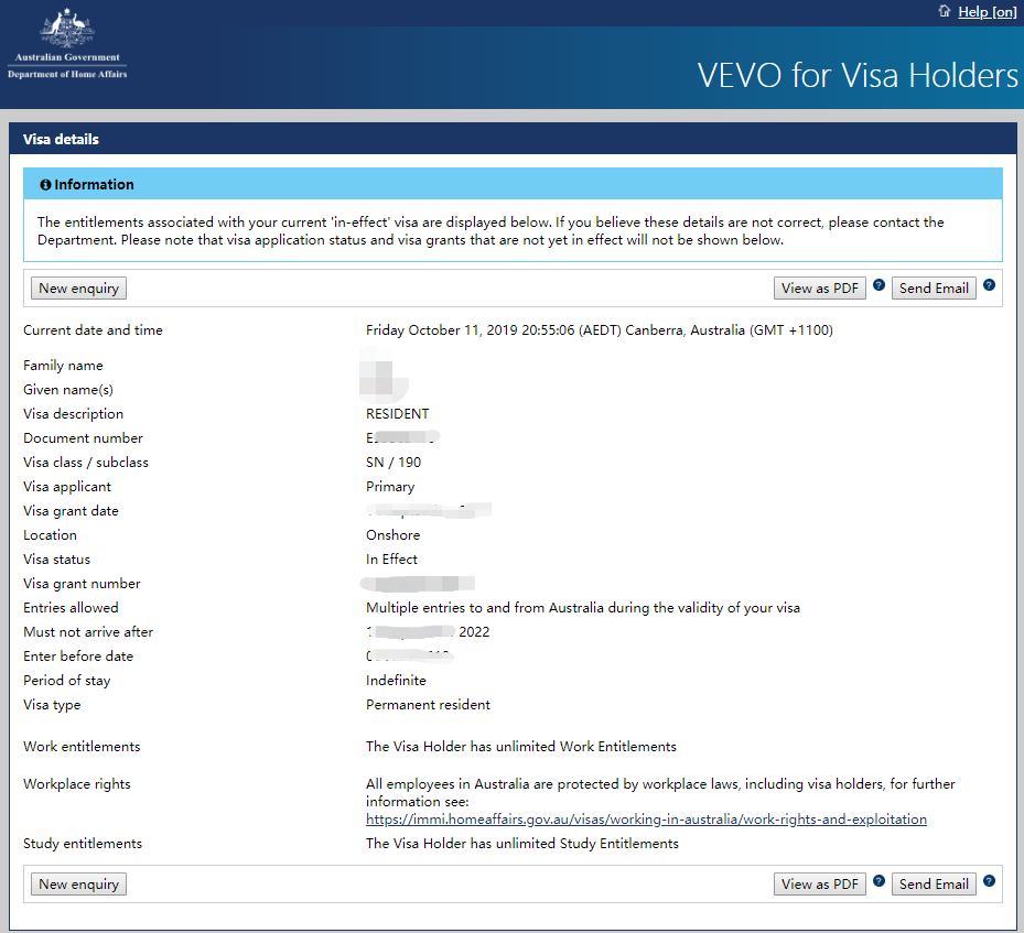 飞出国教你如何使用澳洲在线签证验证系统Visa Entitlement Verification Online (VEVO) - 澳洲技术移民 ...