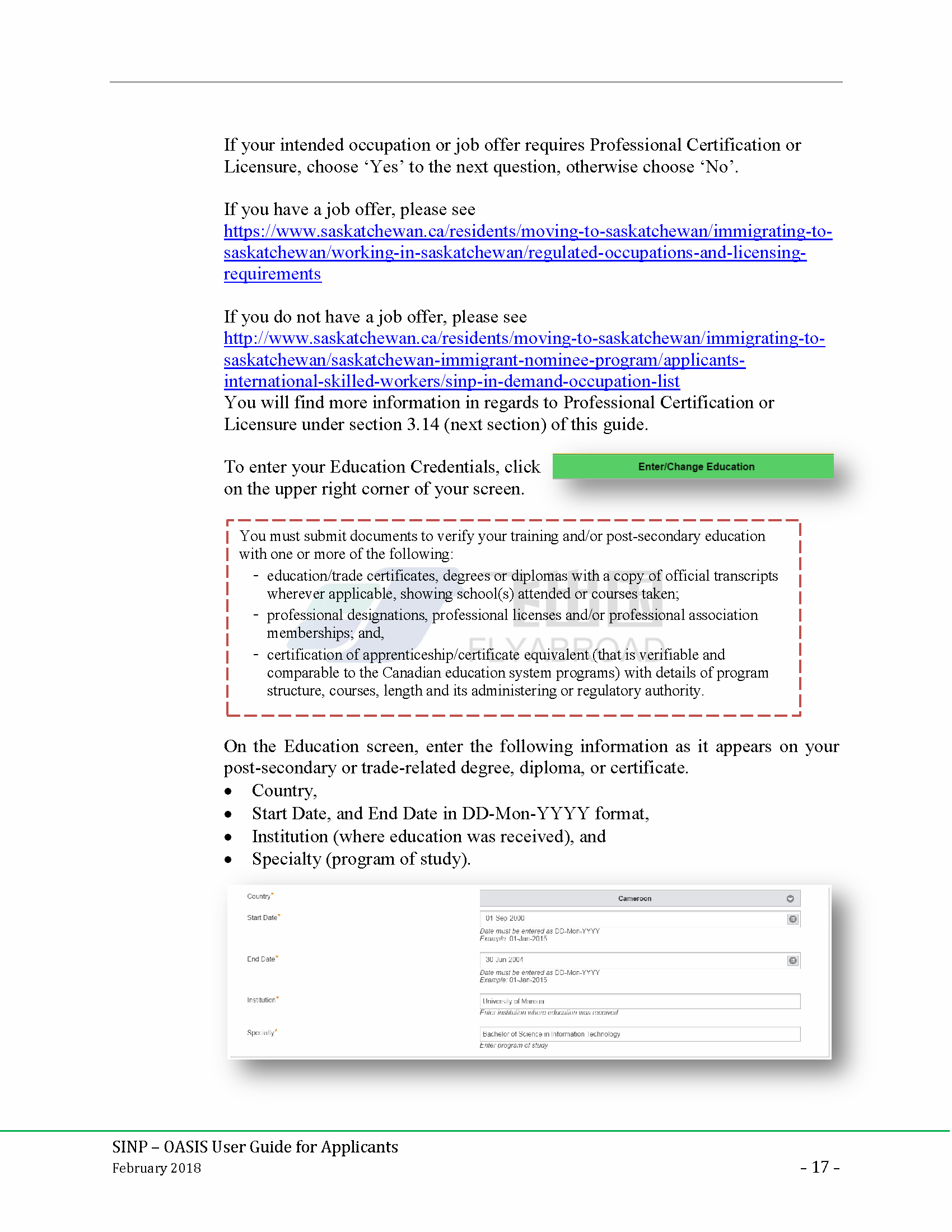 萨省技术移民在线系统填写指南 SINP OASIS Online Application - 飞出国2018 - SINP萨省省提名 - 飞 ...